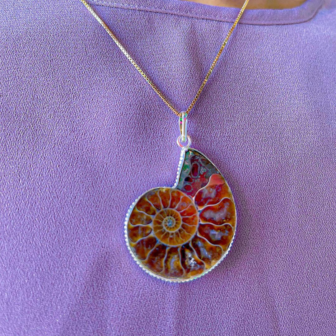 Ammonite Pendant | 925 Sterling Silver – MBM Crystals